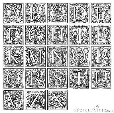 Alphabet From 16th Century Royalty Free Stock Images - Image: 6909979