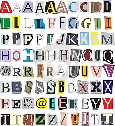 Alphabet Cut Out Of Paper Vector Illustration | CartoonDealer.com #16002488