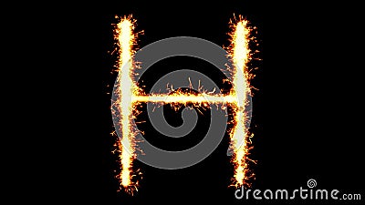 Alphabet H Text Sparkler Glitter Sparks Firework Loop Animation Stock ...