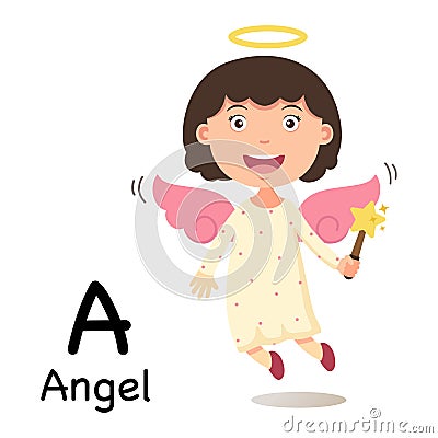 Alphabet Letter A-angel,vector Stock Vector - Image: 74475424