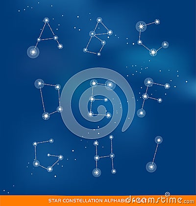 Alphabet Letter Set As Star Constellations Stock Vector - Image: 59887806