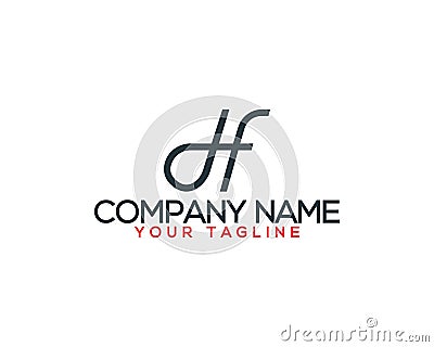 Alphabet Letters DF, DHF Minimal Logo Design. Cartoon Vector ...