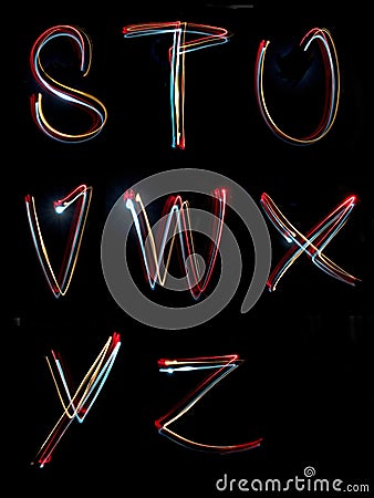 Alphabet Light Neon Writing Long Exposure Royalty Free Stock Photos ...