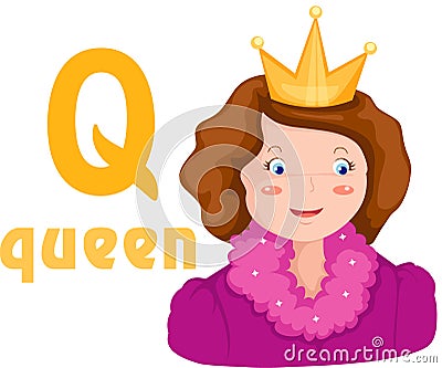 Alphabet Q With Queen Royalty Free Stock Photos - Image: 13467358