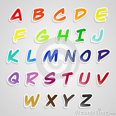 Alphabet Stickers Font Cartoon Vector | CartoonDealer.com #33123231