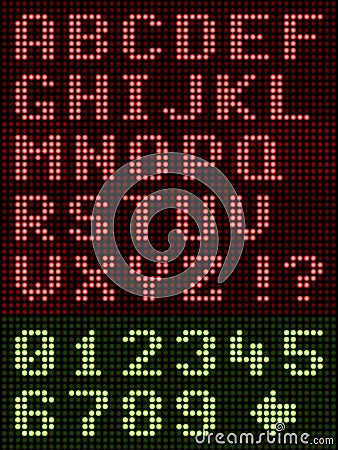 Alphanumeric Alphabet Font LED Display On Black Stock Images - Image ...