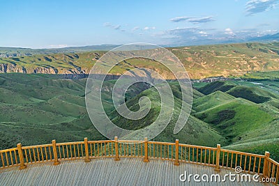 Alpine Meadows In Mountain Ranges With Observation Platforms Stock ...