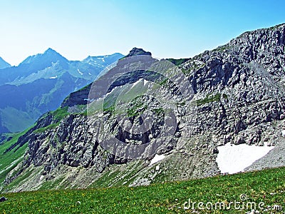 Alpine Mountain Peaks Gorfion And Augstenberg In The Liechtenstein Alps ...