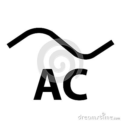 Alternating Current AC Symbol Sign Isolate On White Background,Vector ...