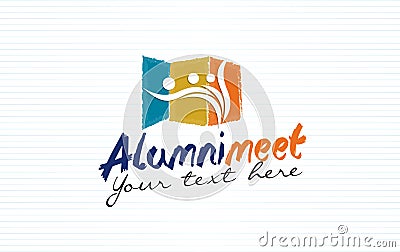 Alumni Meet Logo Design Cartoon Vector | CartoonDealer.com #28269619