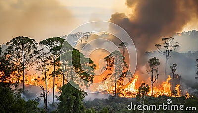 Amazon Rainforest Fire Forest Destruction Deforestation Ecological ...