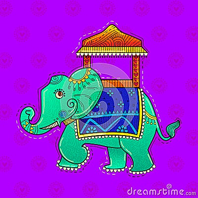 Illustration Of Desi Indian Art Style Indian Ambari Elephant ...