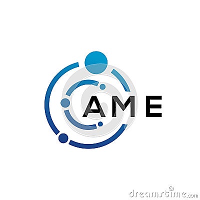 AME Letter Logo Design On Black Background. AME Creative Initials ...