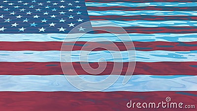 Water Surface Ripples Over American Flag Stock Footage - Video of ...