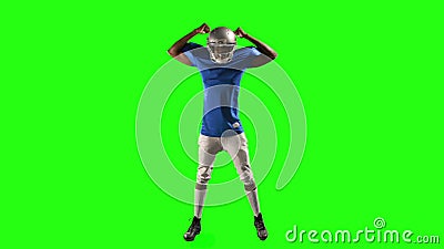 American Football Player on Green Screen Stock Footage - Video of ...