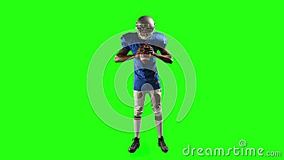 American Football Player on Green Screen Stock Video - Video of male ...