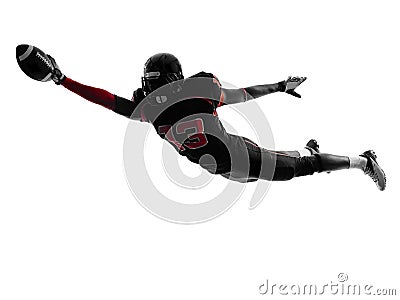American Football Player Scoring Touchdown Silhouette Royalty Free ...