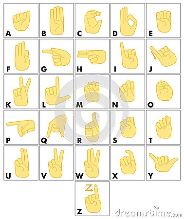 American Sign Language Hand Signing Vector Illustration | CartoonDealer ...
