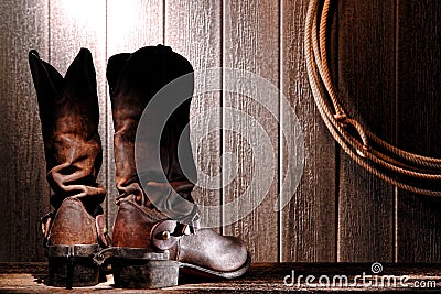American West Rodeo Cowboy Boots And Riding Spurs Royalty Free Stock ...