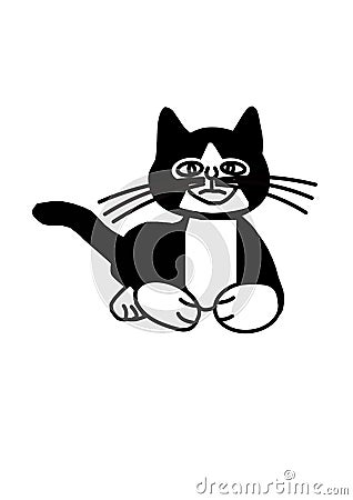 Cartoon Of Our Black And White Tomcat Vector Illustration ...