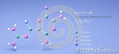 Amiloride Molecule, Molecular Structures, Potassium-sparing Diuretic ...