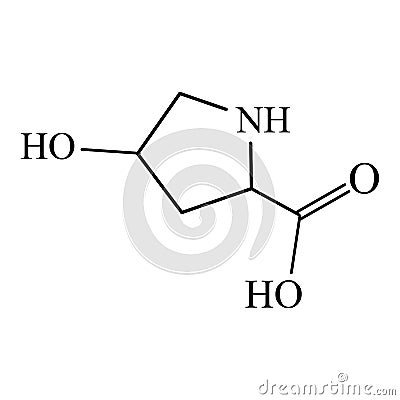 Amino Acid Hydroxyproline. Chemical Molecular Formula Hydroxyproline ...
