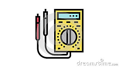 Ammeter Tool Color Icon Animation Stock Footage - Video of light ...