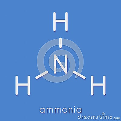 Ammonia NH3 Molecule. Skeletal Formula Stock Photography ...