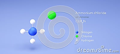 Ammonium Chloride Molecule, Molecular Structures, Sal Ammoniac, 3d ...