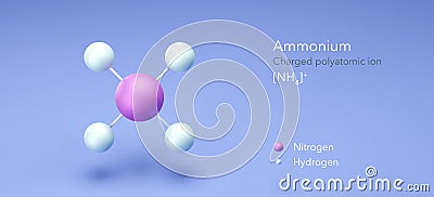 Ammonium, Molecular Structures, Charged Polyatomic Ion, 3d Model ...