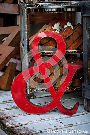 The Ampersand Symbol Made Of Red Metal Stock Photo | CartoonDealer.com ...