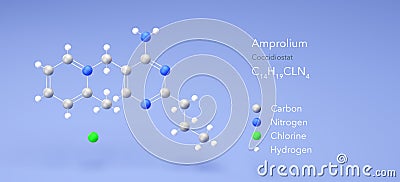 Amprolium Molecule, Molecular Structures, Coccidiostat, 3d Model ...