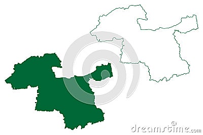 Amravati District Maharashtra State, Republic Of India Map Vector ...