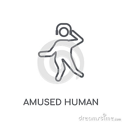 Amused Human Linear Icon. Modern Outline Amused Human Logo Conce ...