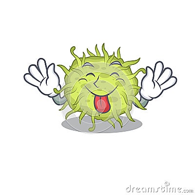 An Amusing Face Bacteria Coccus Cartoon Design With Tongue Out ...