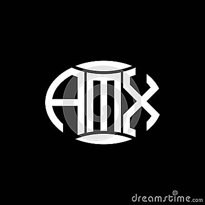 AMX Abstract Monogram Circle Logo Design On Black Background. AMX ...