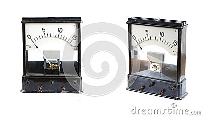 Analog Ammeter Isolated On White Background Royalty-Free Stock ...