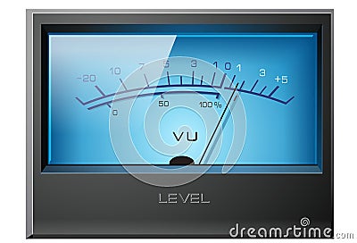 Analog VU Meter Blue Royalty Free Stock Image - Image: 18986446