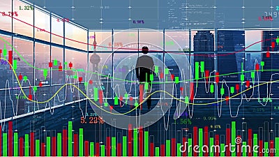 Analysis the Chart of K-line Chart Trend Stock Footage - Video of ...
