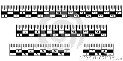Analysis Crime Scene Judicial Measuring Ruler, Vector Set Ruler Lines ...