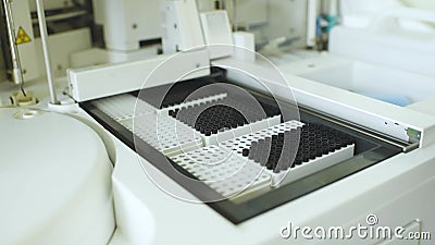 Analyzer with Containers with Test Tubes in Close-up in a PCR ...