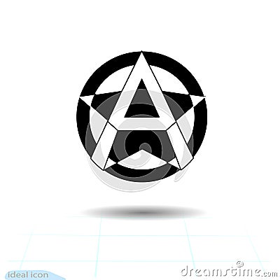 Anarchy Sign. Vector Image, White Background. Anarchist Star ...