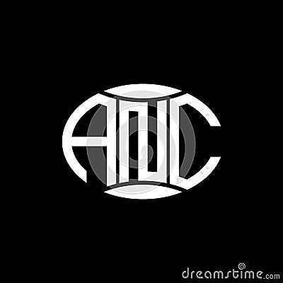 ANC Abstract Monogram Circle Logo Design On Black Background. ANC ...