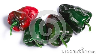 Ancho Grande Chile Peppers, Top View, Paths Royalty-Free Stock ...