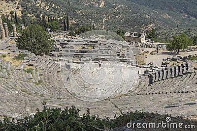 Ancient Amphitheatre At Delphi In Greece Editorial Photo ...