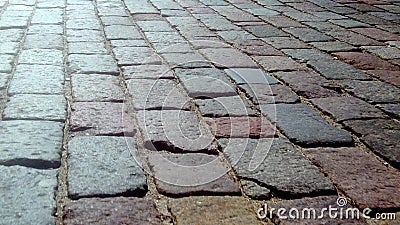 Ancient Cobblestone Street, Close-up of Rectangular Various Colors of ...