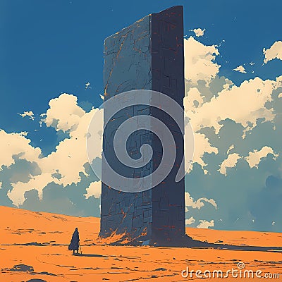 Ancient Desert Monoliths - Mysterious Towering Structures Stock Image ...