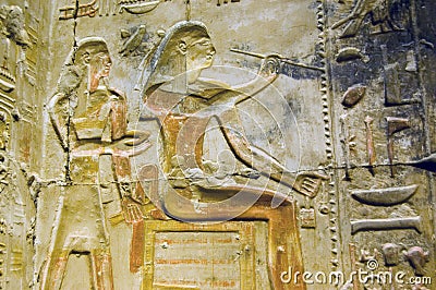 Ancient Egyptian Artist Hieroglyph, Abydos Royalty Free Stock Image ...