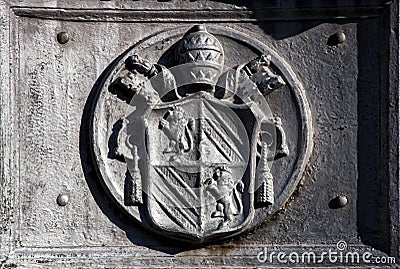Ancient Emblem Of The Vatican City In Rome (Italy) Stock Photo - Image ...
