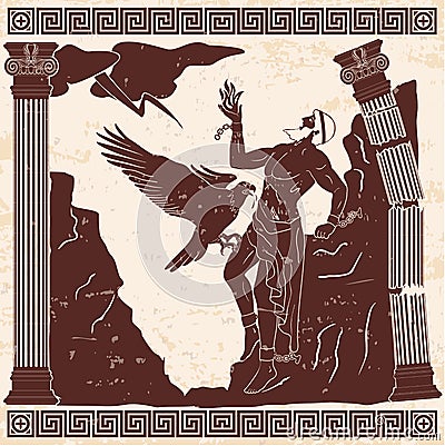 Ancient Greek God Prometheus. Cartoon Vector | CartoonDealer.com #126424073